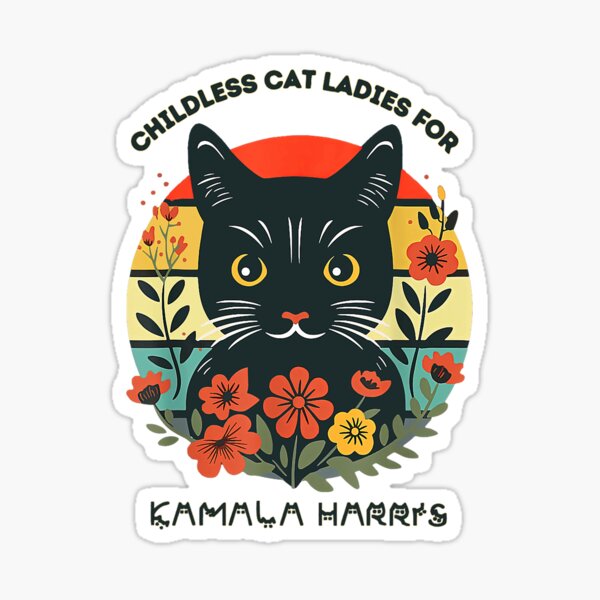 "Vintage Childless Cat Ladies For Kamala Harris Cat Letters Cat ...