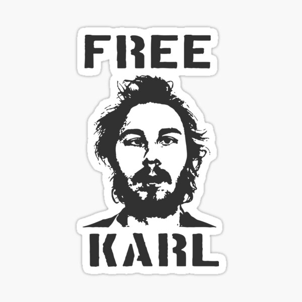 "FREE KARL" Sticker for Sale by GloriousWax | Redbubble