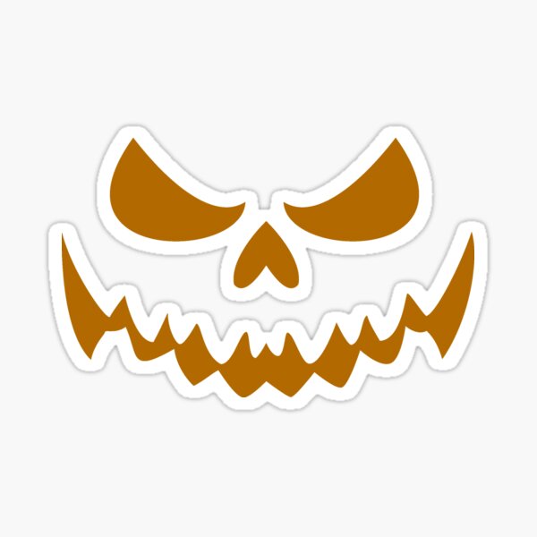 "Halloween Pumpkin Face" Sticker for Sale by Red-forever | Redbubble
