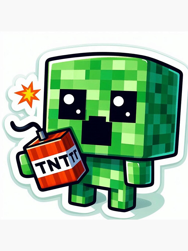 "Minecraft creeper sticker" Sticker for Sale by ur-gamestickers | Redbubble