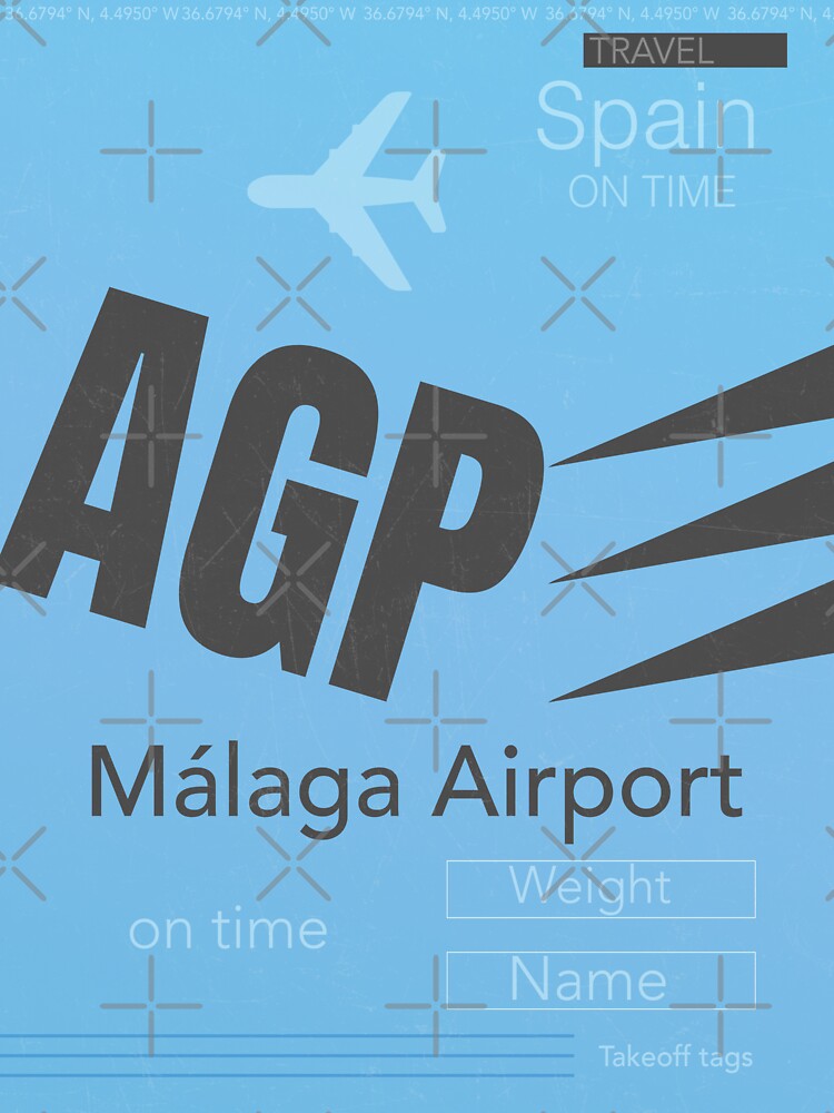 "AGP MALAGA airport design blue" Sticker for Sale by Aviators | Redbubble