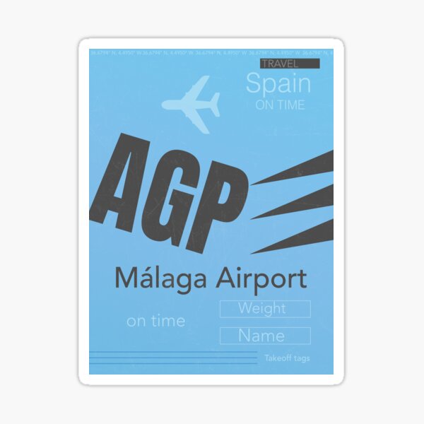 "AGP MALAGA airport design blue" Sticker for Sale by Aviators | Redbubble