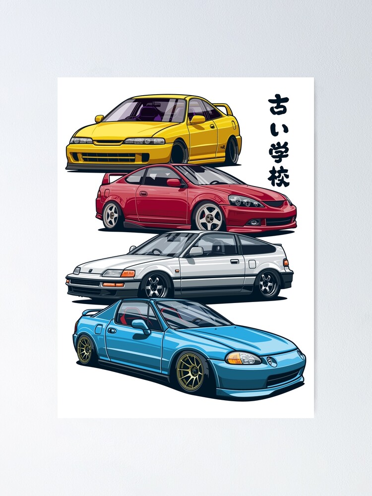 "JDM Mix. Civic, CRX, Integra" Poster for Sale by OlegMarkaryan | Redbubble