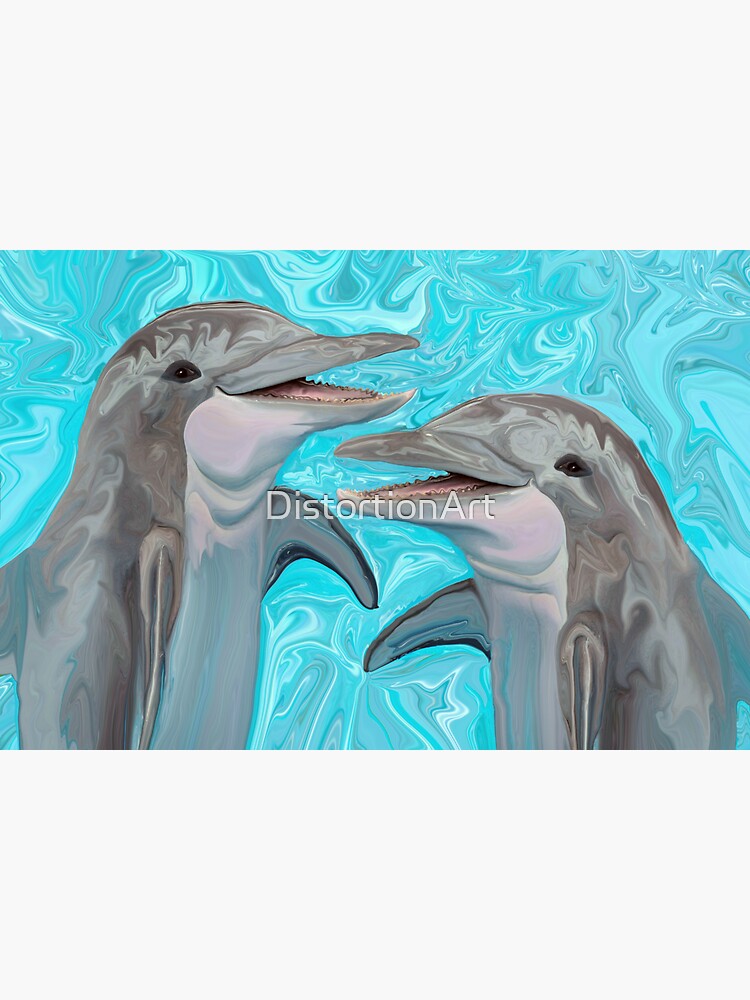 "Dolphin Chatter" Sticker by DistortionArt | Redbubble