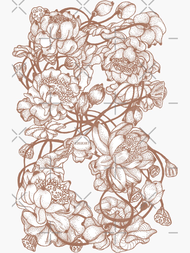 "Infinity Lotus Symbol - Autumn Brown" Sticker for Sale by kikoeart ...