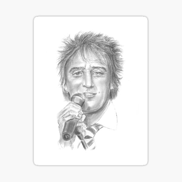 "Rod Stewart drawing in graphite" Sticker for Sale by Jennifermorcom ...