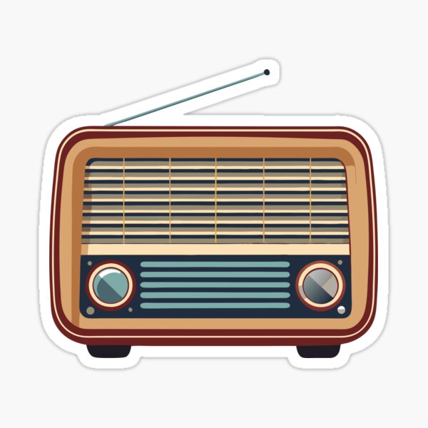 "Retro Vintage Radio " Sticker for Sale by GraphicsClub | Redbubble