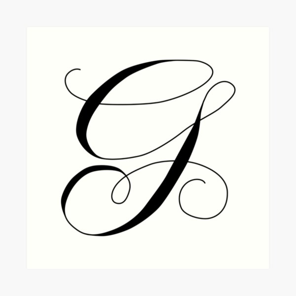 Cursive Letter G Art Prints for Sale Redbubble