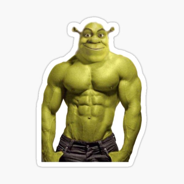"buff shrek" Sticker for Sale by HellbenderCo | Redbubble