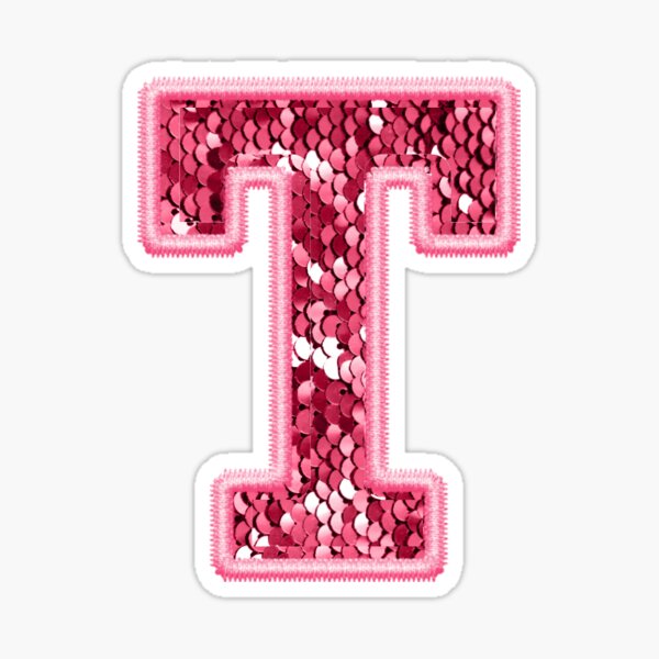 "T Preppy Glitter Varsity Letter Patch" Sticker for Sale by Creative ...