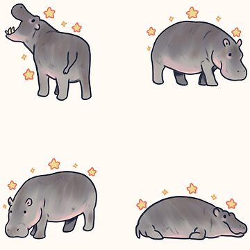 "Hippo pack " Sticker for Sale by Artofmayara | Redbubble