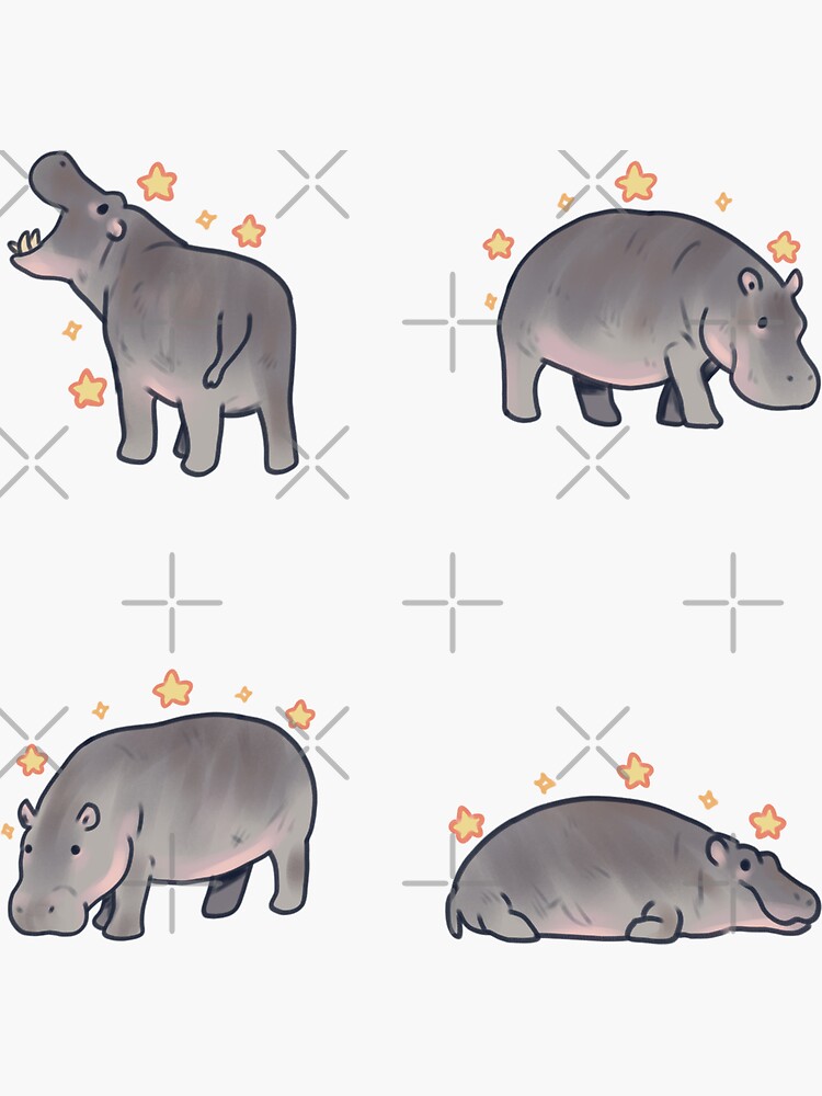 "Hippo pack " Sticker for Sale by Artofmayara | Redbubble