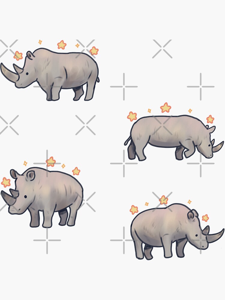 "rhinoceros pack " Sticker for Sale by Artofmayara | Redbubble