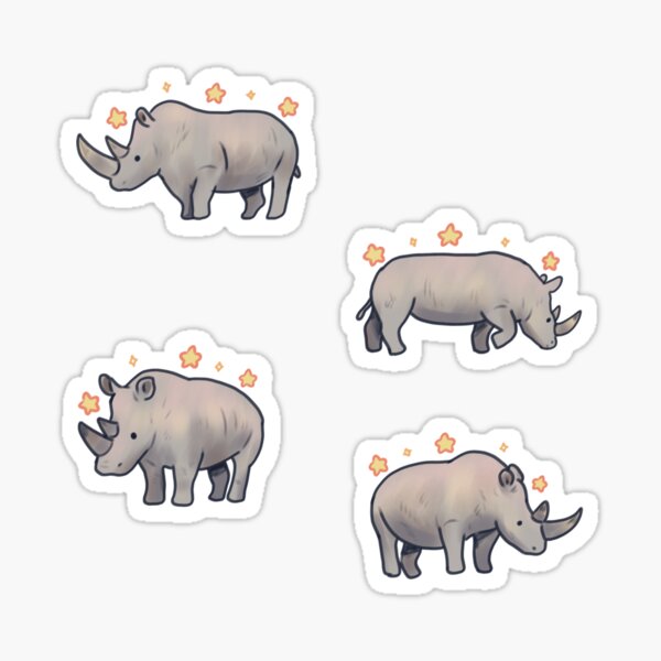 "rhinoceros pack " Sticker for Sale by Artofmayara | Redbubble