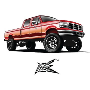 "ford f250 ranger obs truck red hypershift" Art Board Print for Sale by ...