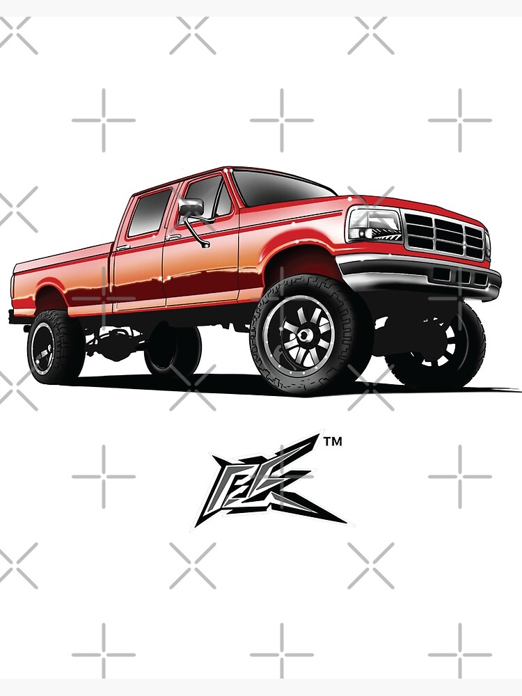 "ford f250 ranger obs truck red hypershift" Art Board Print for Sale by ...