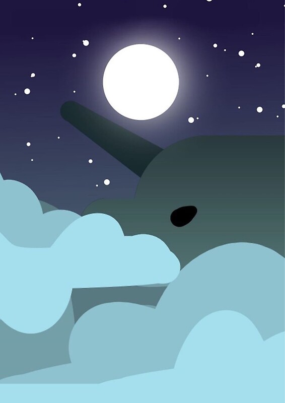 "Flying narwhal" by Phospheness | Redbubble