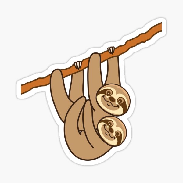 "Cute Sloth family!!" Sticker for Sale by plushism | Redbubble