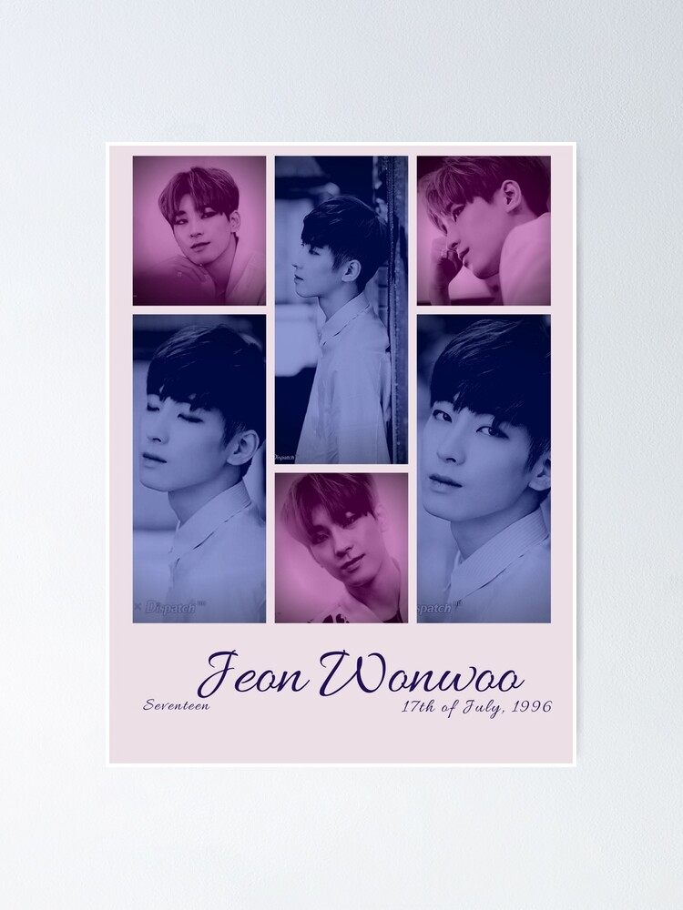 "SEVENTEEN Wonwoo Poster collage " Poster for Sale by AegyoKings ...