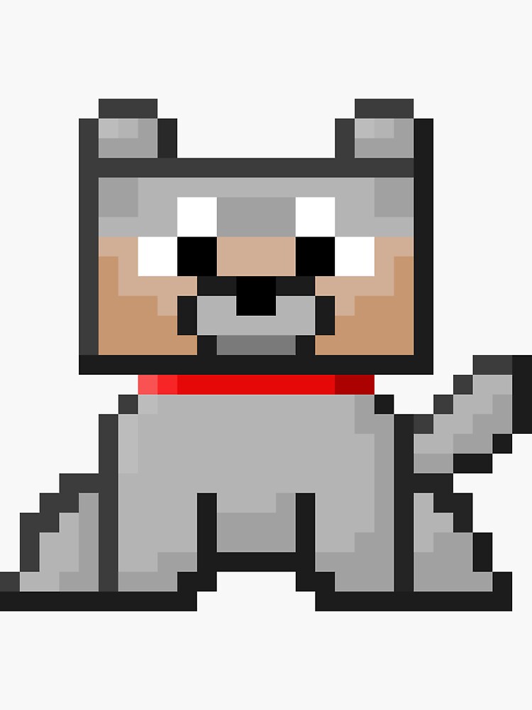 "Minecraft Wolf Pixel Art" Sticker for Sale by PixelArtHeaven | Redbubble