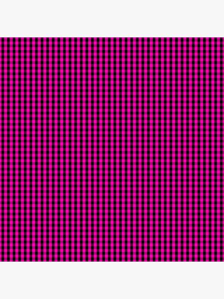 "Small Hot Neon Pink and Black Gingham Check" Poster by podartist ...