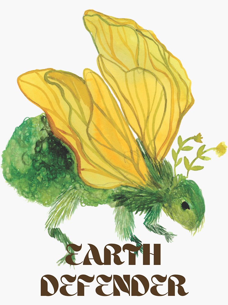 "Whimsical Earth Defender Insect Moss Bee Design | Eco-Friendly Nature ...