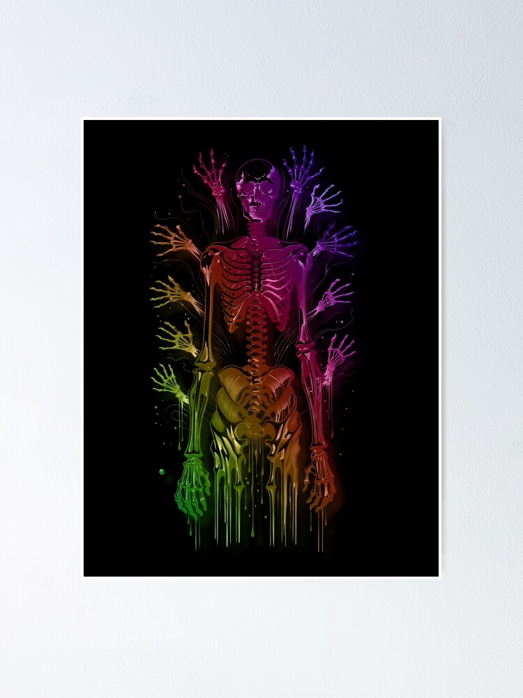 "Psychedelic Skeleton Art: The Chromatic Specter" Poster for Sale by eliteandhonor | Redbubble