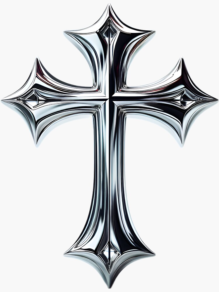 "Chrome Cross" Sticker for Sale by cktf-77 | Redbubble