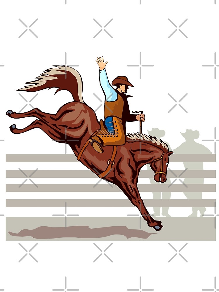 "Rodeo Saddle Bronc Competition Retro" T-shirt by retrovectors | Redbubble
