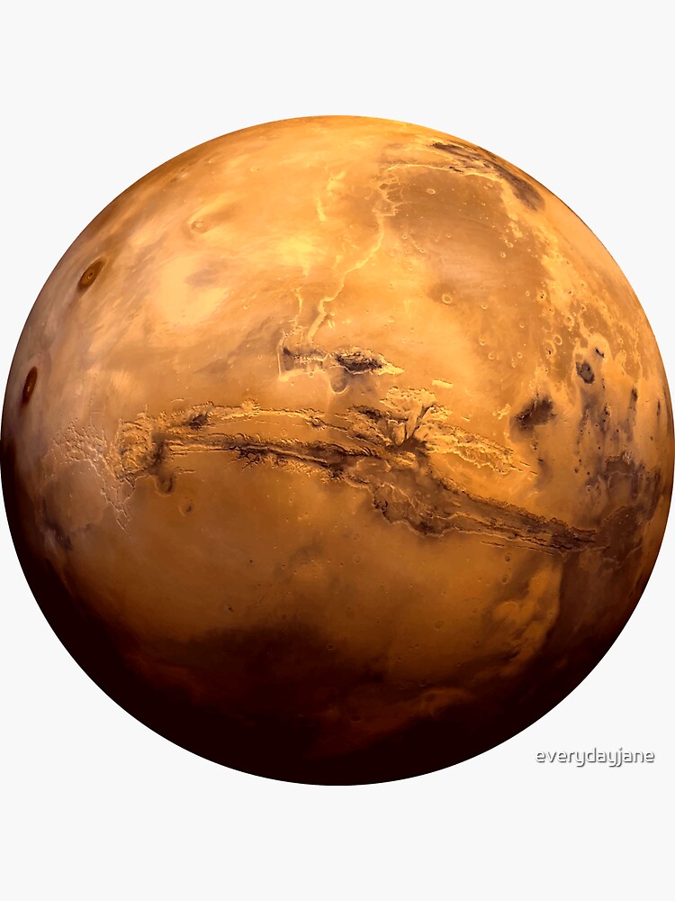"Mars Planet - Most detailed image EVER! Apparel and Gifts" Sticker for ...