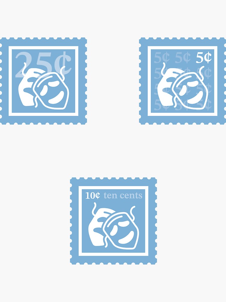 "Drama | Light Blue & White Stamps | College Theater Art Major ...