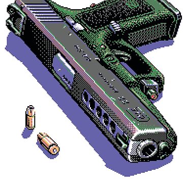 "Pixel Art Gun" Sticker for Sale by Pixelrakuen | Redbubble