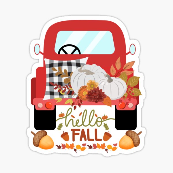 "Hello Fall" Sticker for Sale by TShirtCrafters | Redbubble