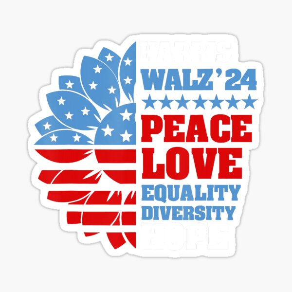 "Kamala Harris Tim Walz 2024 Peace LGBT Harris Walz Waltz" Sticker for ...