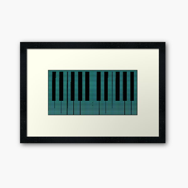 "Binary ASCII Code Blue Green Keyboard 101010" Framed Art Print for ...