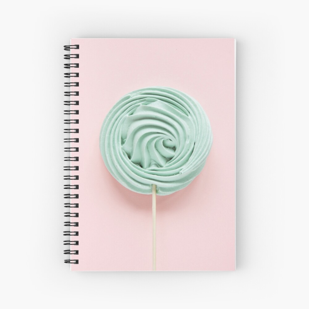 "Pastel Blue & Pink Lollipop " Spiral Notebook for Sale by ...