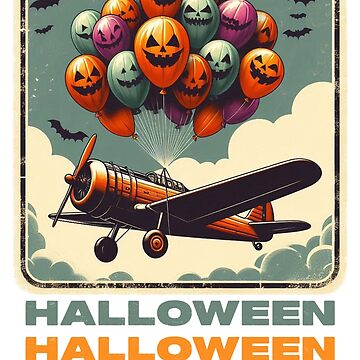 "Halloween Jack-o'-Lantern Airplane Adventure" Sticker for Sale by ...