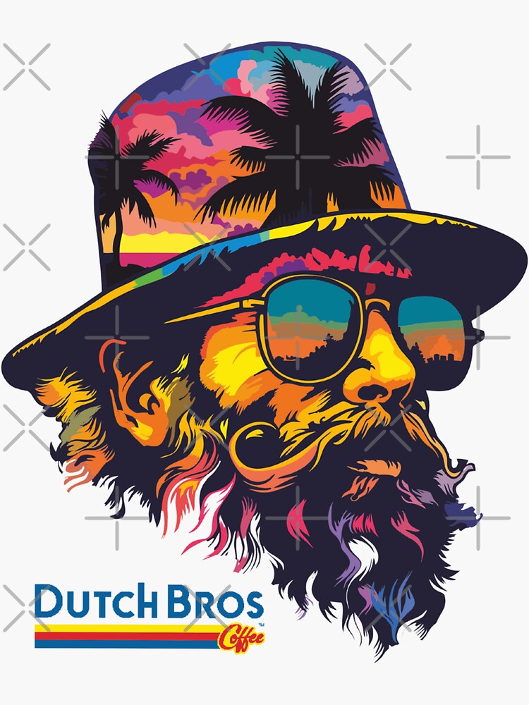 "Dutch Bros 420 trendy bearded man" Sticker for Sale by Big-Family-Art ...