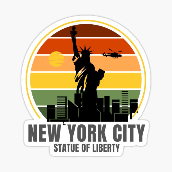 "Statute of Liberty with New York City Skyline" Sticker for Sale by ...
