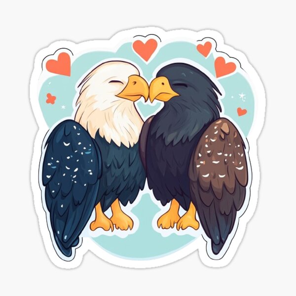 "Eagles Snuggling Sticker" Sticker for Sale by FireRanger20 | Redbubble