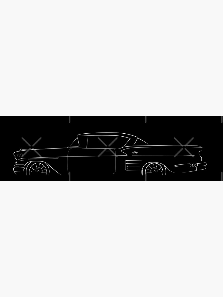"1958 Chevy Impala - profile Stencil, white" Art Print by mal ...