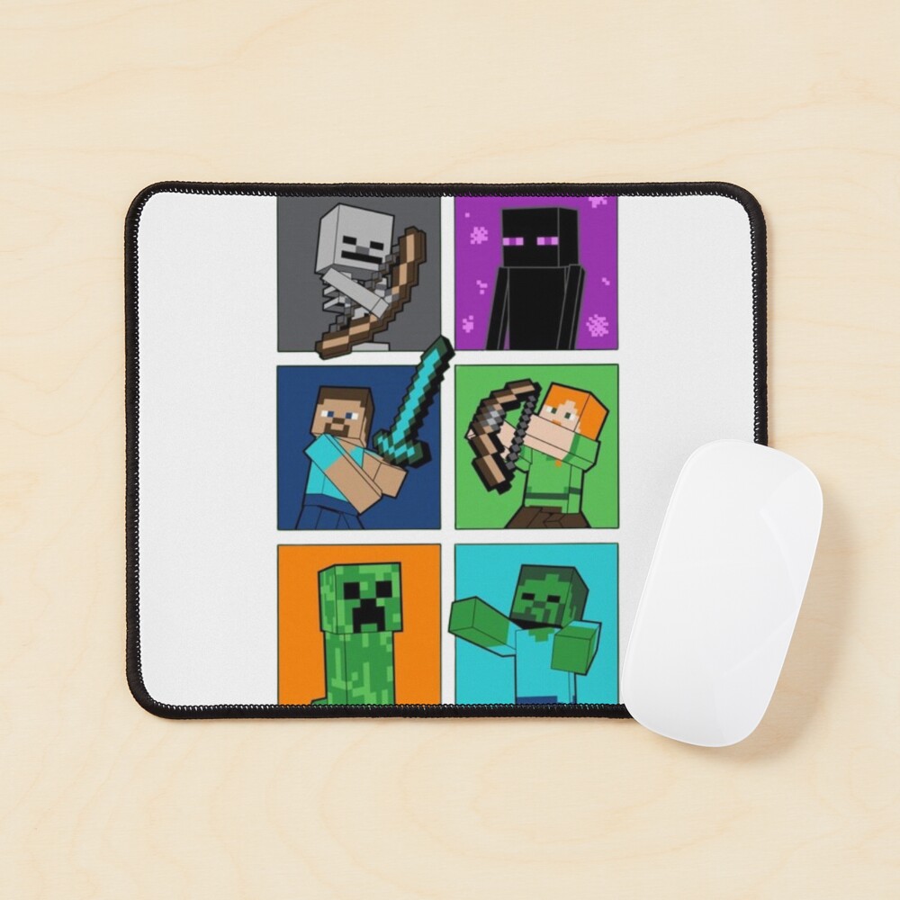 "Minecraft Steve Alex Enderman Skeleton Creeper And Zombie" Sticker by ...