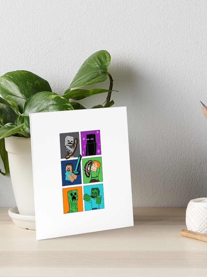 "Minecraft Steve Alex Enderman Skeleton Creeper And Zombie" Art Board ...