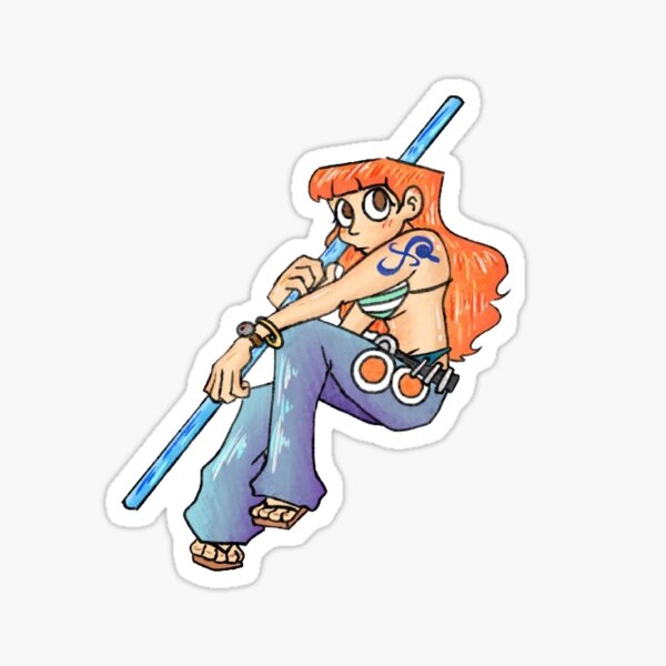 "Nami - One Piece Sticker" Sticker for Sale by Characuy | Redbubble