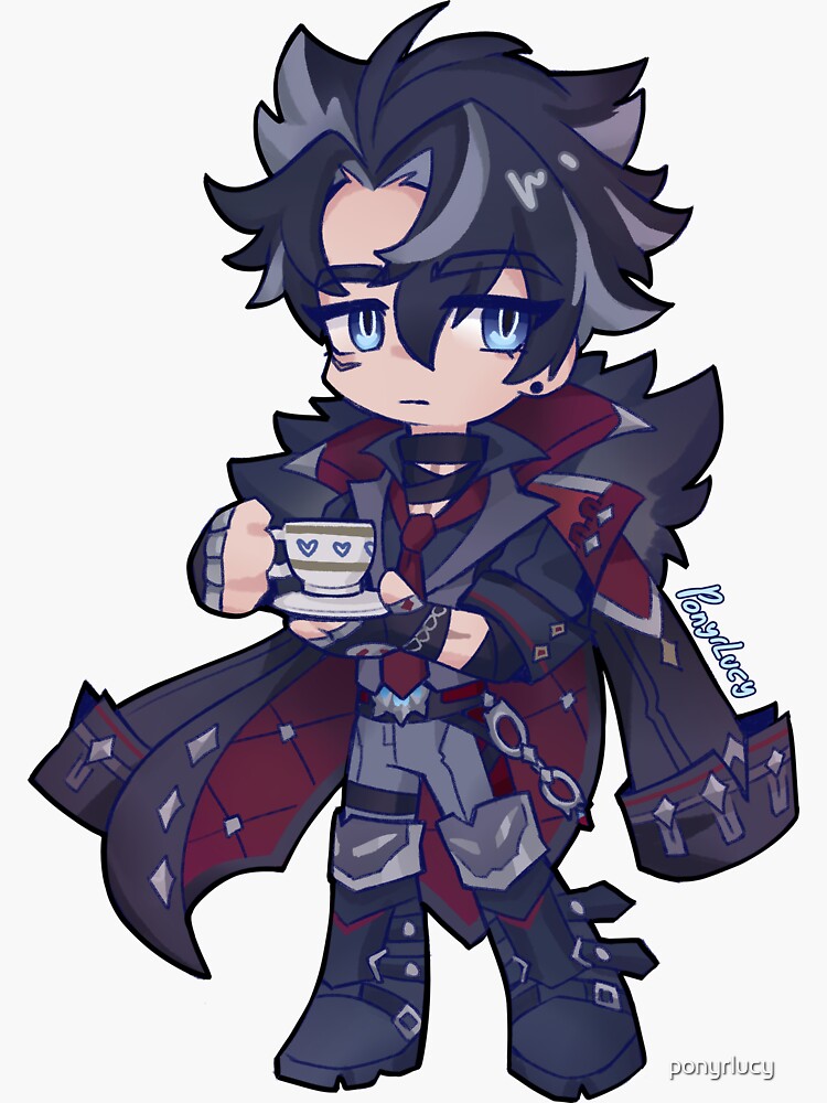 "Wriothesley chibi" Sticker by ponyrlucy | Redbubble