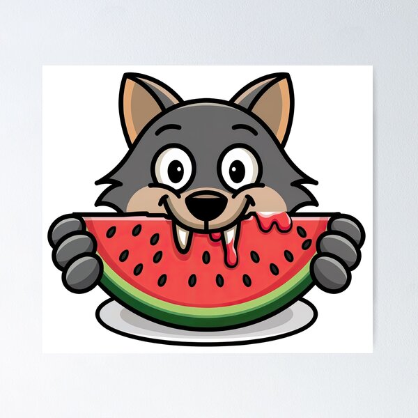"Watermelon Wolf" Poster for Sale by mrdavidhowell | Redbubble