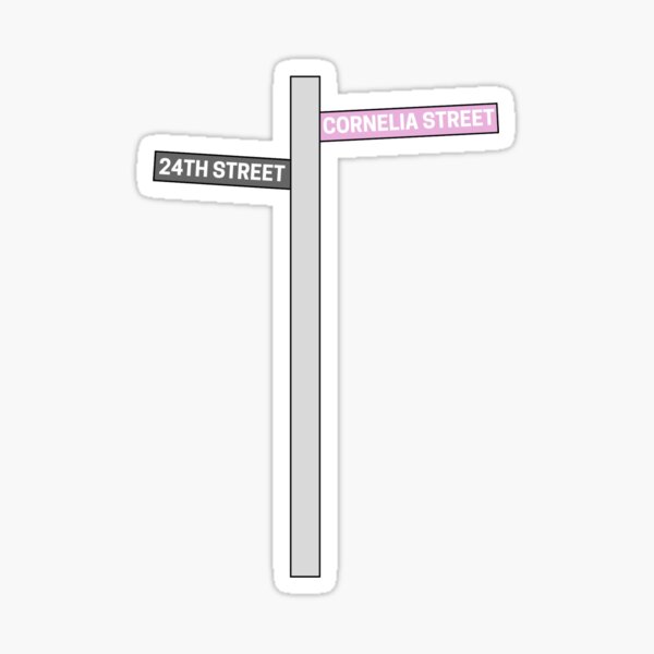 "cornelia street and 24th street" Sticker for Sale by ruthsreadsss ...