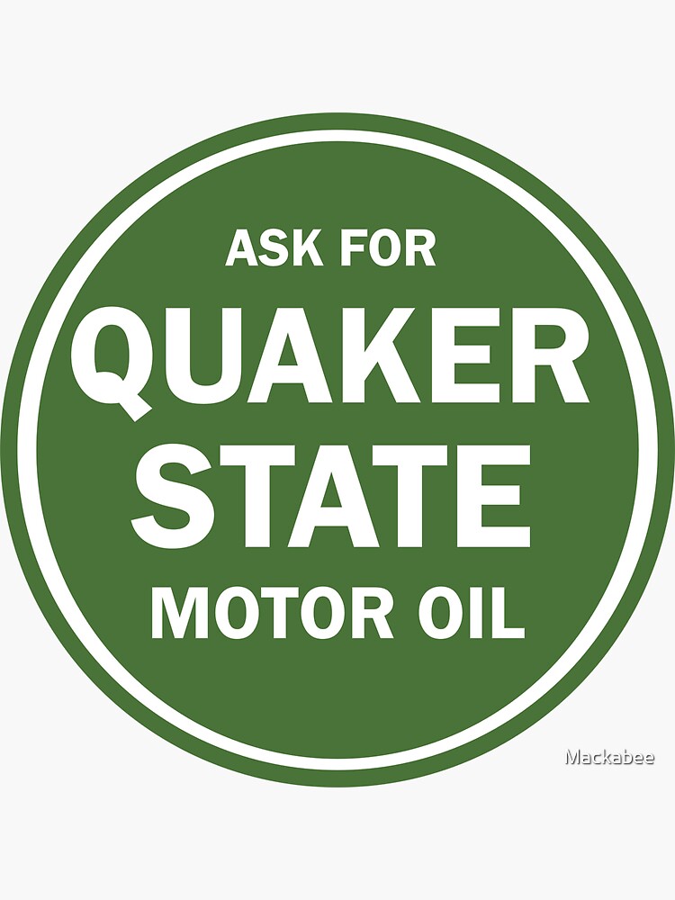 "Vintage Quaker State Motor Oil Logo" Sticker for Sale by Mackabee ...