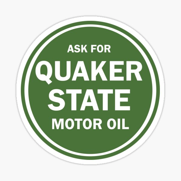 "Vintage Quaker State Motor Oil Logo" Sticker for Sale by Mackabee ...