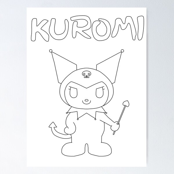 "Kuromi (Black Outline)" Poster for Sale by KaneWolfMusic | Redbubble